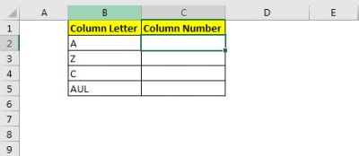 How To Convert Column Letter To Number In Excel