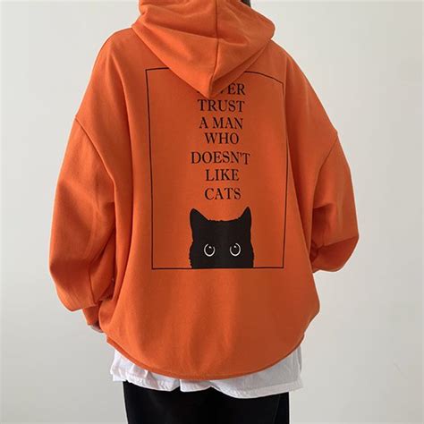 스윗라떼 [남녀공용] 오버핏 사각 고양이 프린팅 후드 티셔츠 4color 스윗라떼 위시버킷
