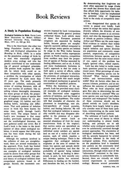 Ecological Isolation