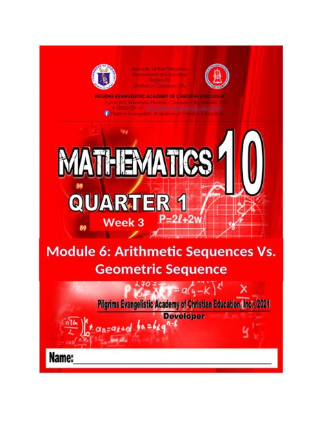 Week 3 Module 6 Arithmetic Vs Geometric Sequence Pdf Mathematics