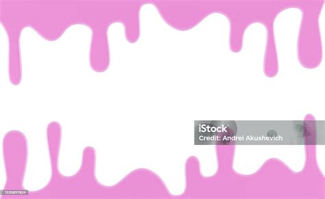 반짝이는 핑크 점액 녹은 텍스처 프레임 끈적끈적한 테두리 배너 배경 흰 배경에 고립된 시럽 페인트 또는 매니큐어를 튀기고 떨어뜨립니다 사실적인 일러스트레이션 3d 렌더링 3