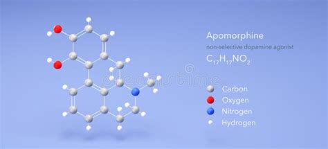 Apomorphine Molecule Molecular Structures Apokyn 3d Model Structural Chemical Formula And