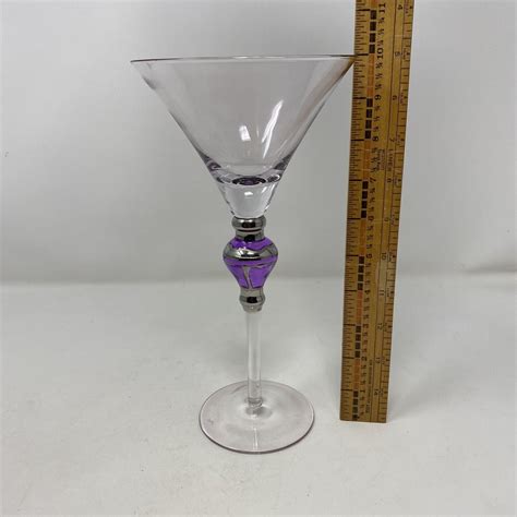 Vintage Z Gallerie Martini Glass Majestic Orchid Stained Glass Etsy