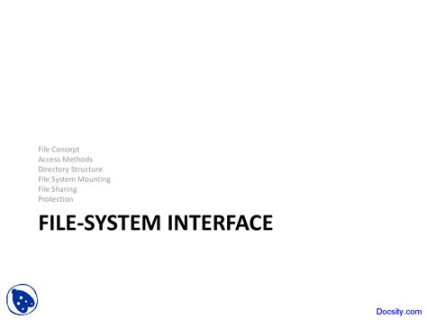file system interface operating systems distributed computation lecture slides docsity