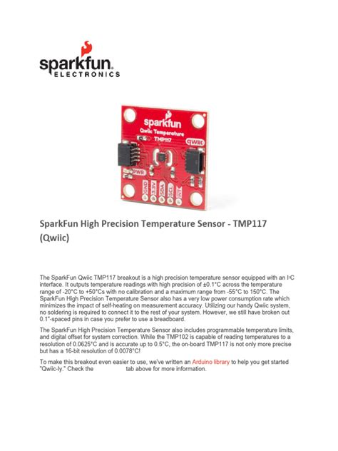 Tmp117 Pdf Accuracy And Precision Sensor