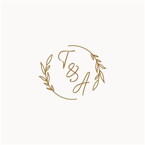 Ta Wedding Initials Logo Design 15162183 Vector Art At Vecteezy