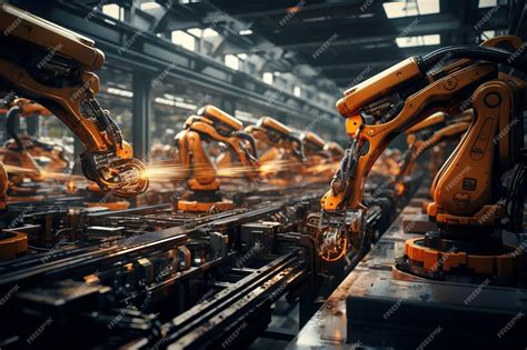 Premium Photo Production Process Using Robots And Computers At Smart Factory