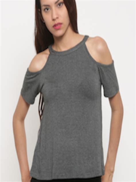 Buy Global Desi Women Grey Solid Top Tops For Women 2075014 Myntra