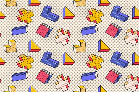 Isometric Tetris Shapes Seamless Patterns Graphics Graphicriver