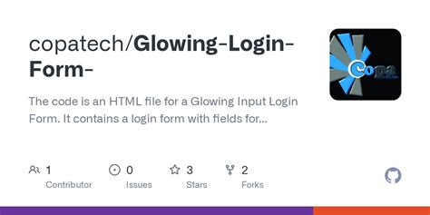 Github Copatechglowing Login Form The Code Is An Html File For A