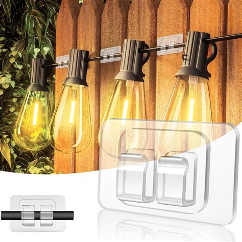 Amazon Com AWZ P Eal Heavy Duty Outdoor String Light Hooks Pack No Drill Clips