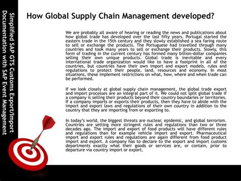 Simplified Sap Gts Customs Export Import Documentation With Sap Event Management Pptx