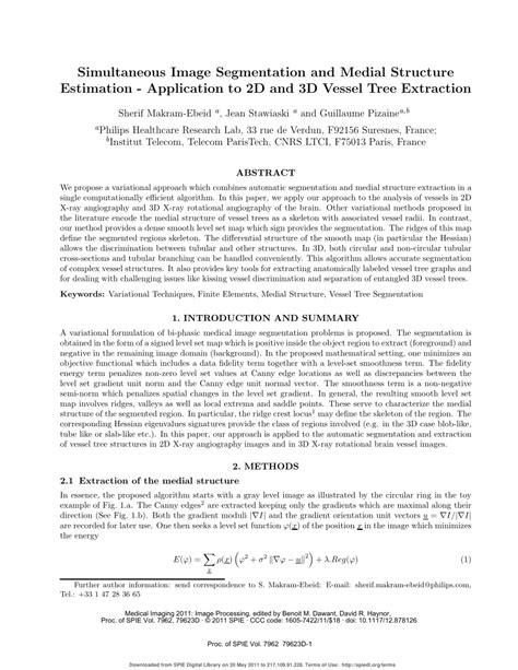 Pdf Simultaneous Image Segmentation And Medial Structure Estimation Application To 2d And 3d
