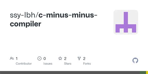GitHub Ssy Lbh C Minus Minus Compiler