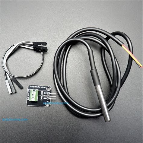 Waterproof Temperature Sensor Ds18b20 With Interface Adapter Module