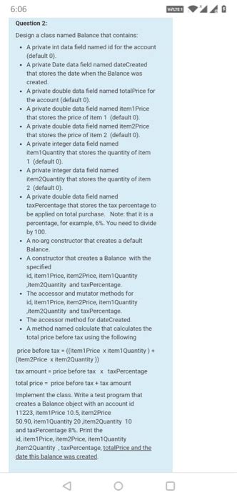 solved question 2 a private int data field named id for the