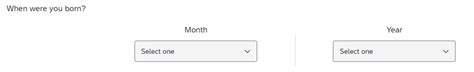Calculating Dob From Month And Year Not Day Collected Via A Side By Side Question Using
