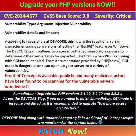 Patch Now On Linkedin Patchnow Php Cybersecurity Hacked Cyberattack Infosec