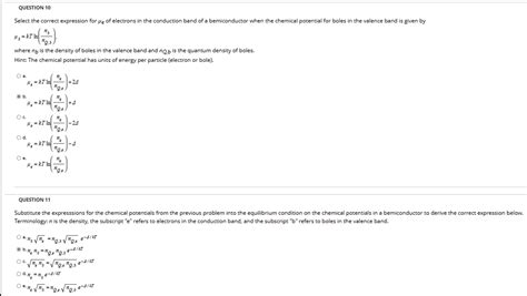 Solved Whats The Correct Answer For 11 Since Answer B Is Chegg Com