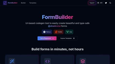 Form Builder Build Type Safe Shadcn Ui Forms In Minutes Not Hours Awesome Shadcn Ui