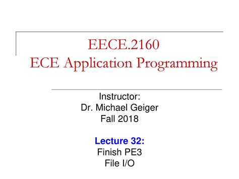 Eece 2160 Ece Application Programming Ppt Download