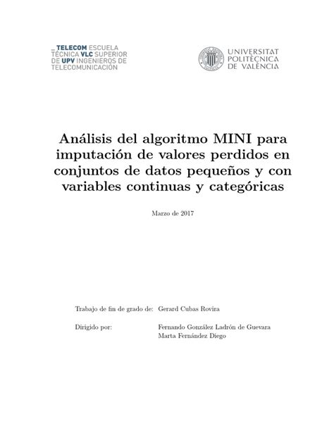 cubas análisis del algoritmo mini para imputación de valores perdidos