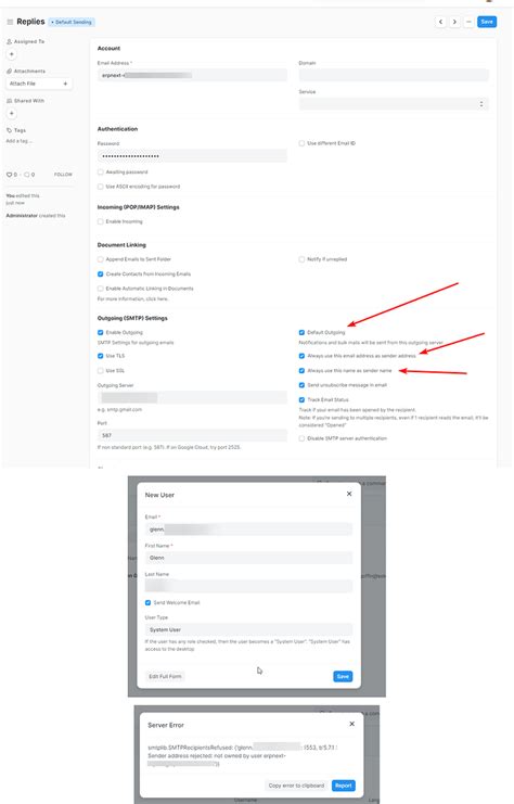 Unable To Send Emails From A Default Mail Account Group Mail Setup Frappe Forum