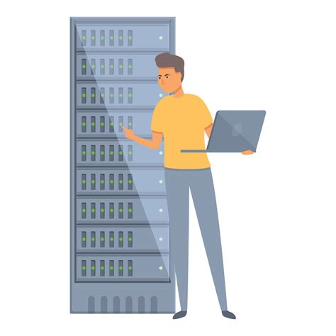 System Administrator Icon Cartoon Vector Computer Server 14362759