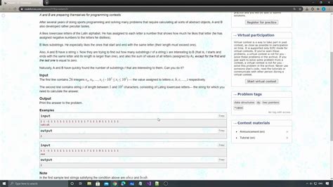 Codeforces Round D A And B And Interesting Substrings YouTube