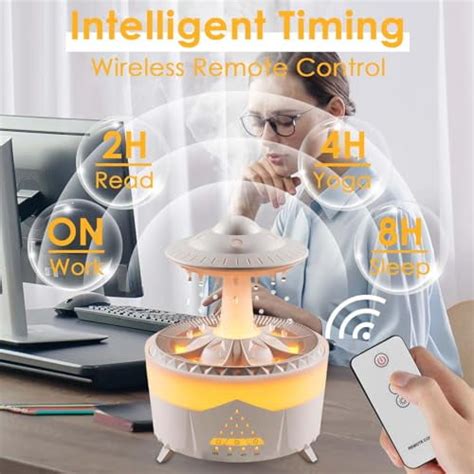 Rain Cloud Humidifier Water Drip 7 Colors Night Rain Diffuser With