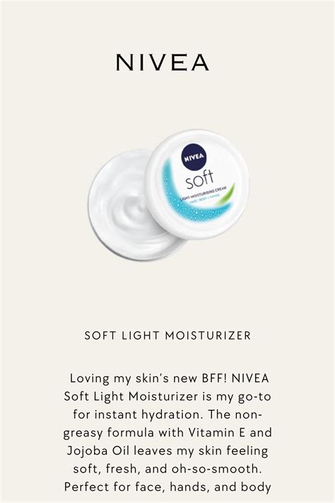 Nivea Soft Light Moisturizer Light Moisturizer Moisturizer Cream