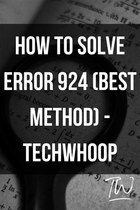 how to solve error 924 best methods artofit