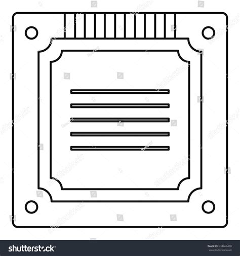 Modern Multicore Cpu Icon Outline Style Stock Vector Royalty Free 634468490 Shutterstock