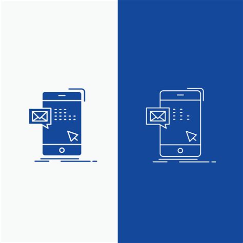 Bulk Dialog Instant Mail Message Line And Glyph Web Button In Blue Color Vertical Banner For