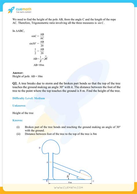 Ncert Solutions Class 10 Maths Chapter 9 Some Applications Of Trigonometry