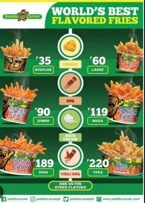 Potato Corner Philippines Menu Prices 2025