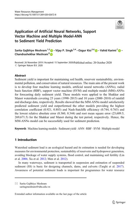 Pdf Application Of Artificial Neural Networks Support Vector Machine