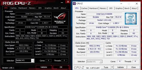 Cpu Z Vs Rog Cpu Z Overclocking