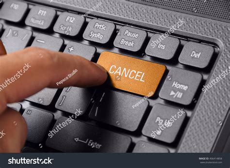 Gesture Hand Finger Pushing Cancel Button Stock Photo Shutterstock