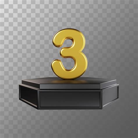 Premium Psd Number 3 Golden Luxury 3d Illustration
