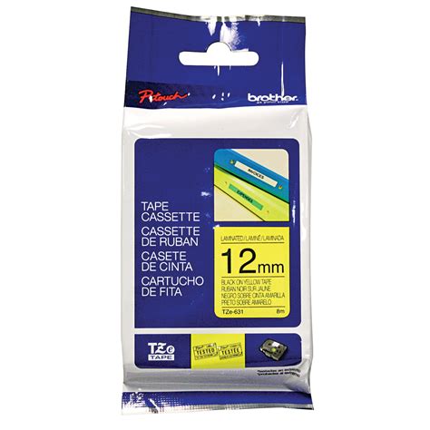 Brother Tze Label Tape Cassette Black Typeyellow Label 12 Mm X 8 M Grand And Toy