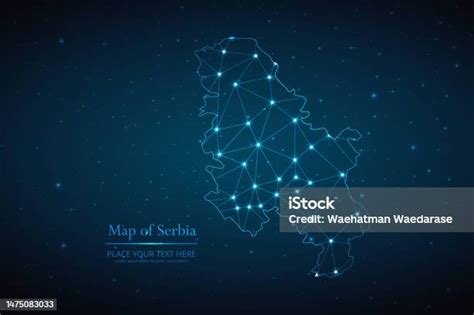 세르비아 기하학적 메쉬 다각형 네트워크 라인의 추상지도 0명에 대한 스톡 벡터 아트 및 기타 이미지 0명 3차원 형태 개념 Istock