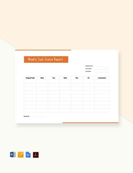 Free Weekly Task Report Template Google Docs Word Template Net