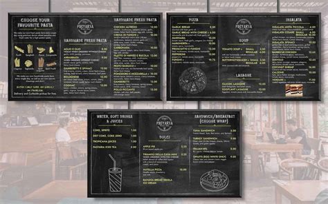 Modern Static Tv Screen Restaurant Menu Design
