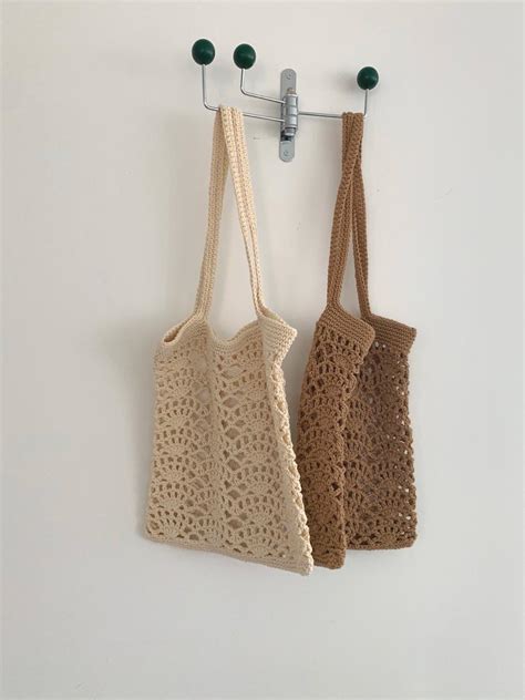 모드파운데이션 파우치set 네트 가방 여름 니트 손뜨개 라탄 숄더백