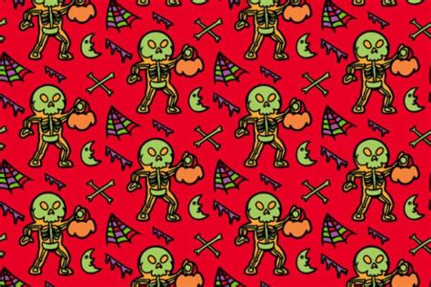 Cute Skeleton Costume Seamless Pattern Graphic By Firdausm601