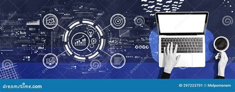 Data Analysis Concept With Person Using A Laptop Stock Image Image Of Marketing Market 297223701