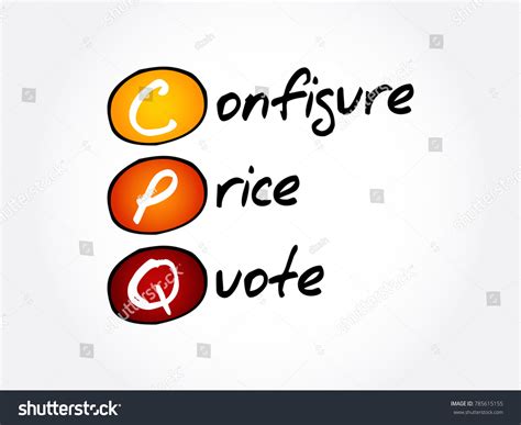 Cpq Configure Price Quote Acronym Business Stock Vector Royalty Free