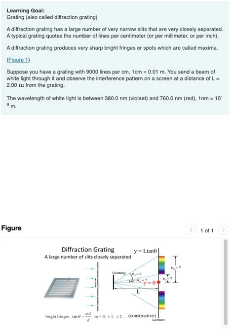 Solved Learning Goal Grating Also Called Diffraction
