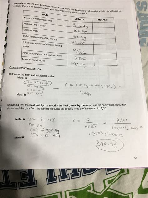 Lab Specific Heat Of A Metal